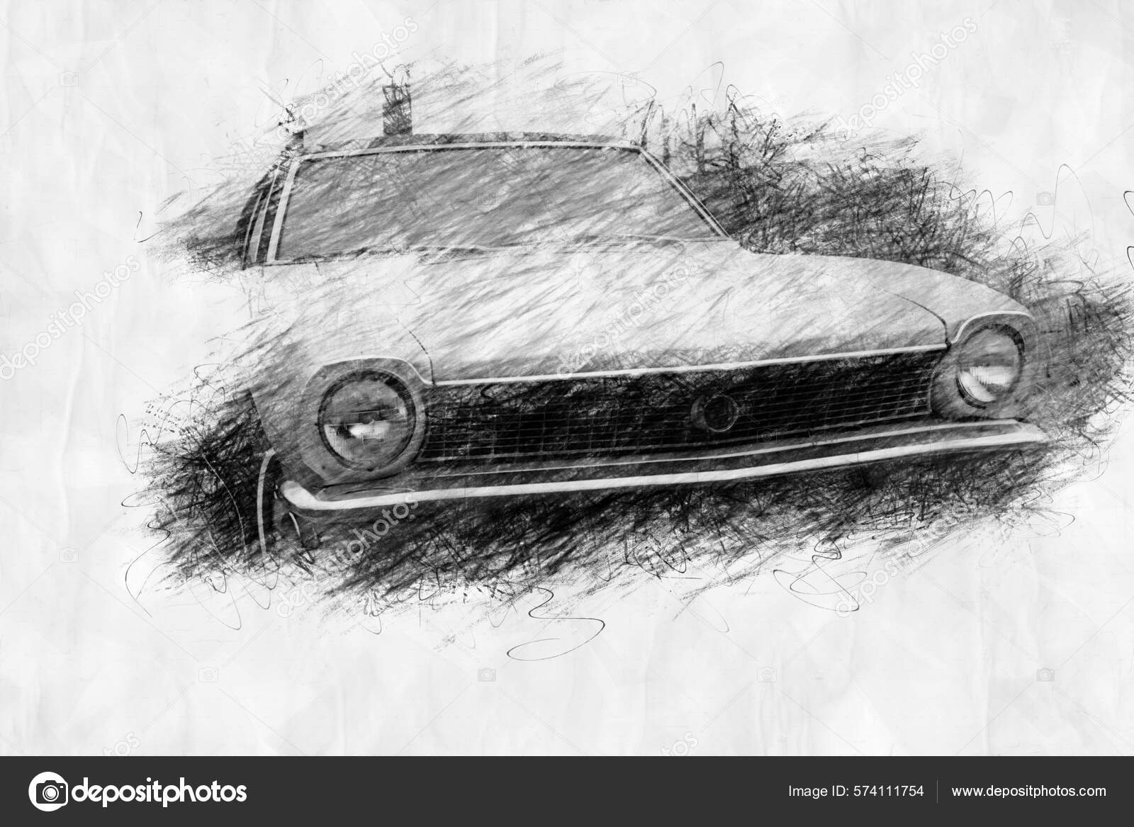 Classic Car Drawings In Pencil