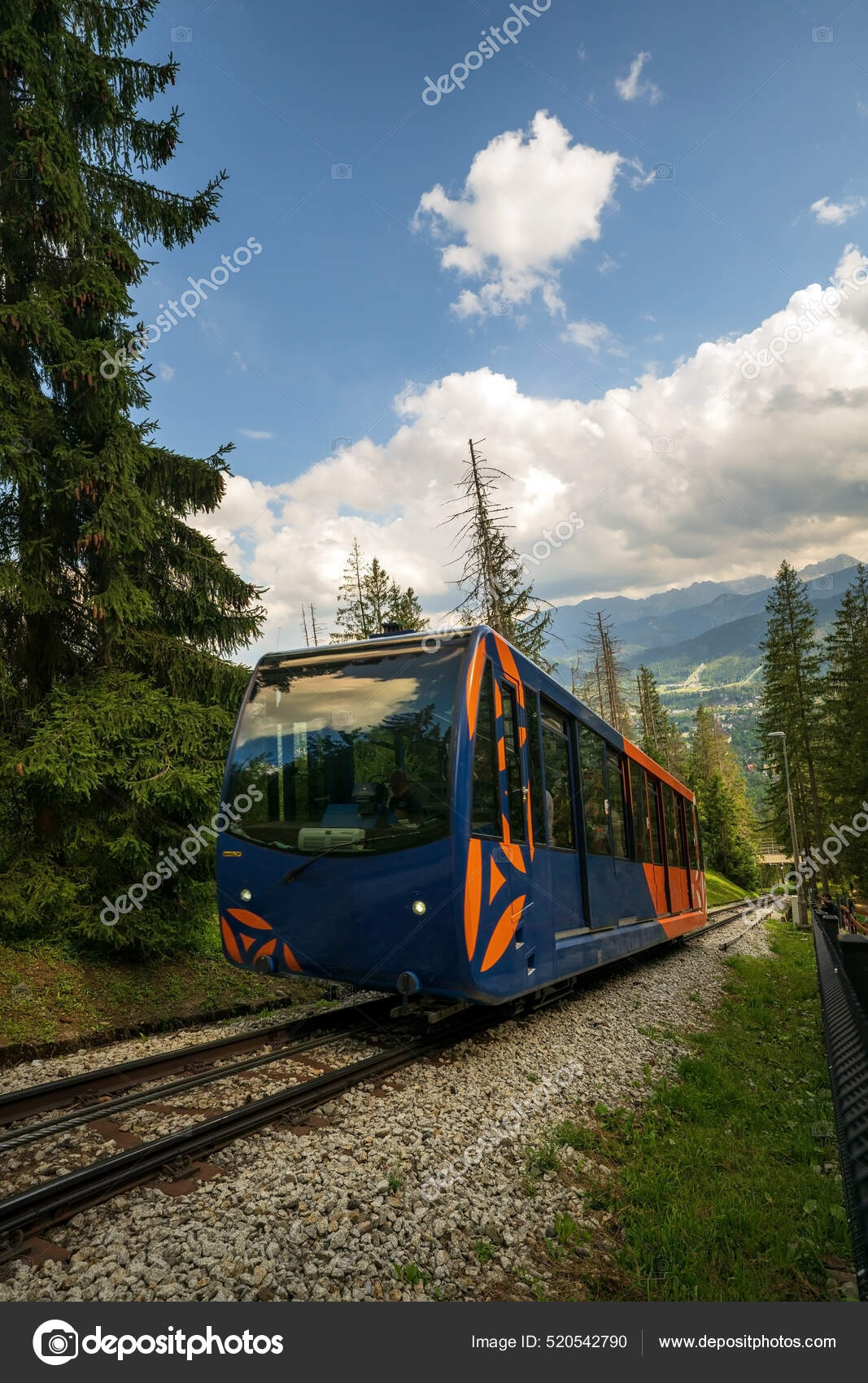 Zakopane Poland August 2021 Funicular Railway Cable Car Moving ...