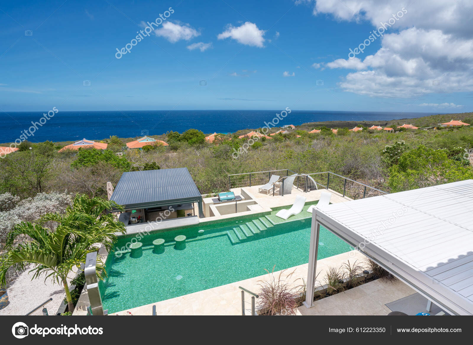 Luxury Hotel Resort Swimming Pool Gorgeous View Sea – Stock Editorial ...