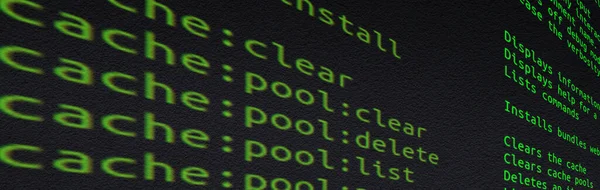 Source code on screen close-up with selective focus. Internet security ...