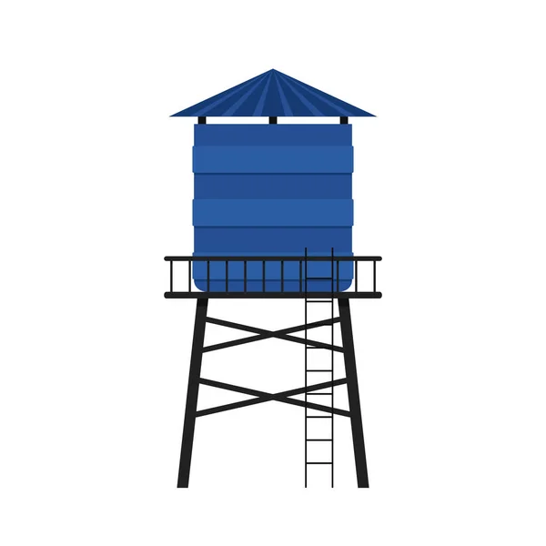 Round Water Tower Vector