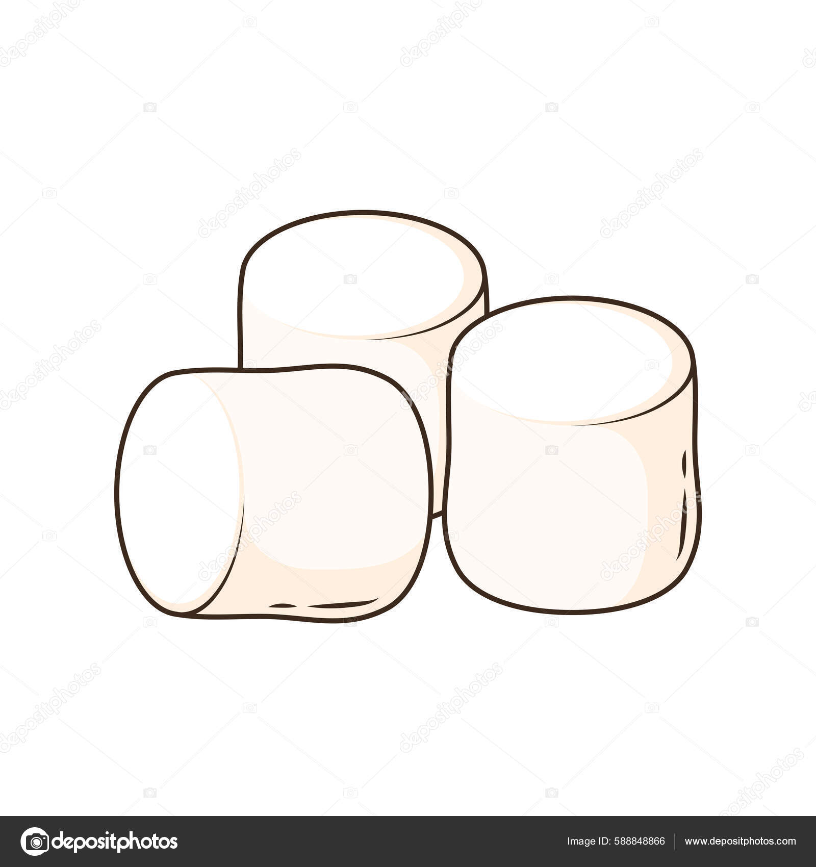 Marshmallow Cartoon Vector Marshmallow Logo Design Marshmallow Icon ...
