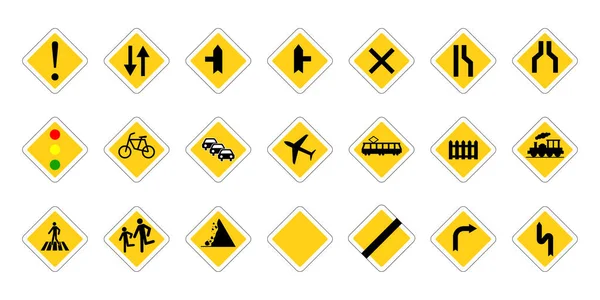 Road Signs American Style Road Trip Vector Illustration Stock Image ...