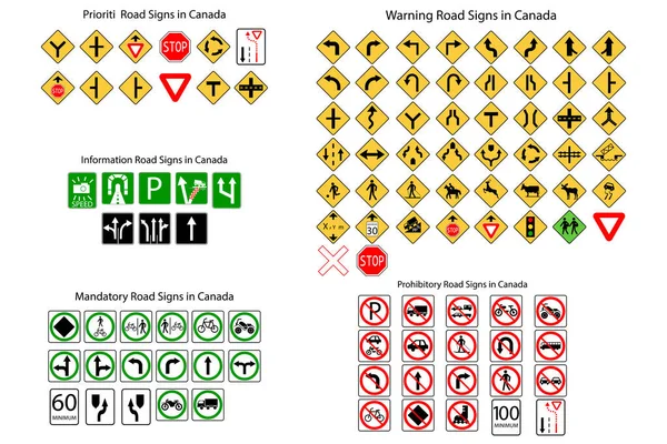 Road Signs American Style Road Trip Vector Illustration Stock Image ...