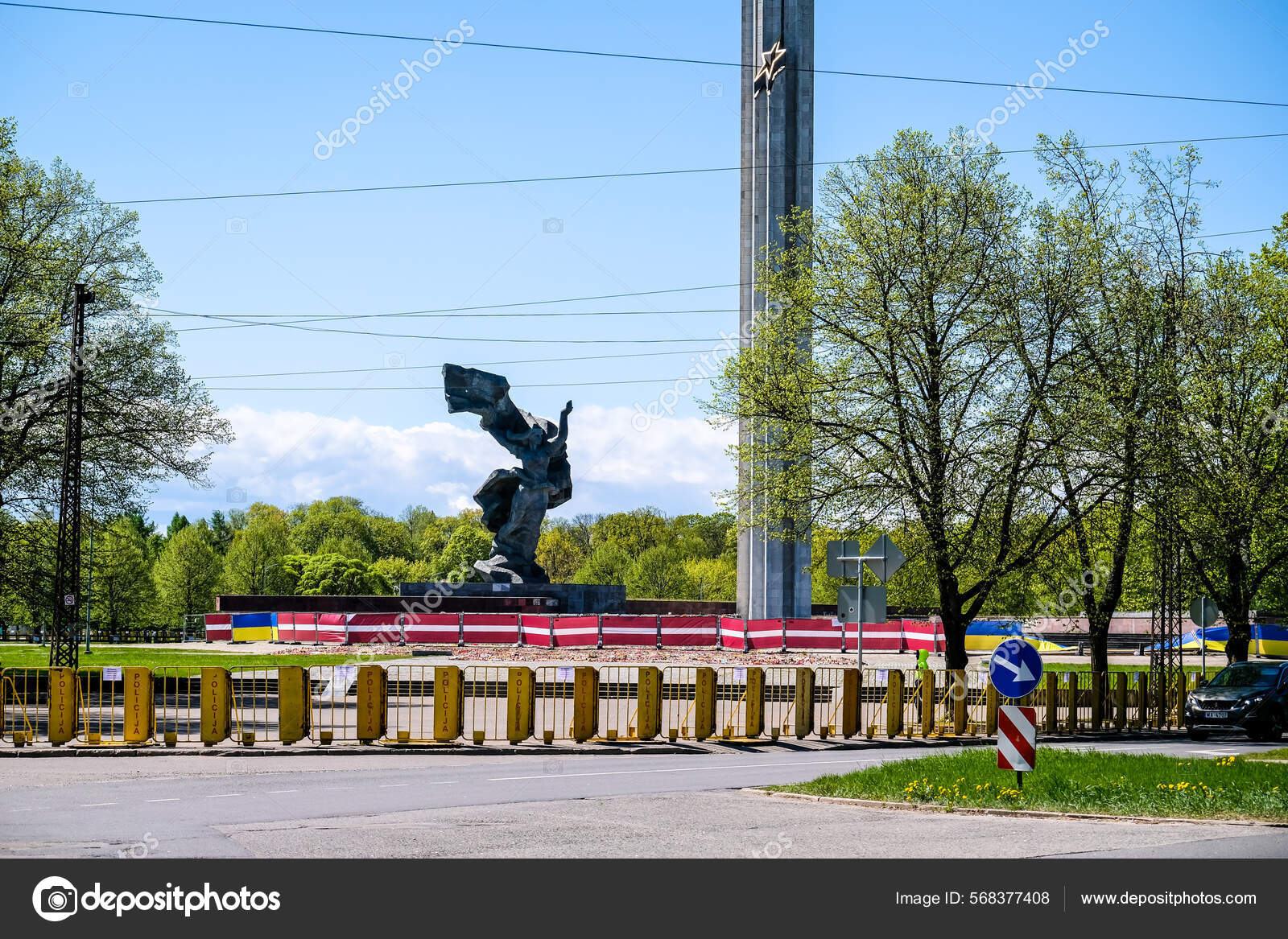 Riga, Latvia - May 16 2022: View of the Victory Memorial monument to ...