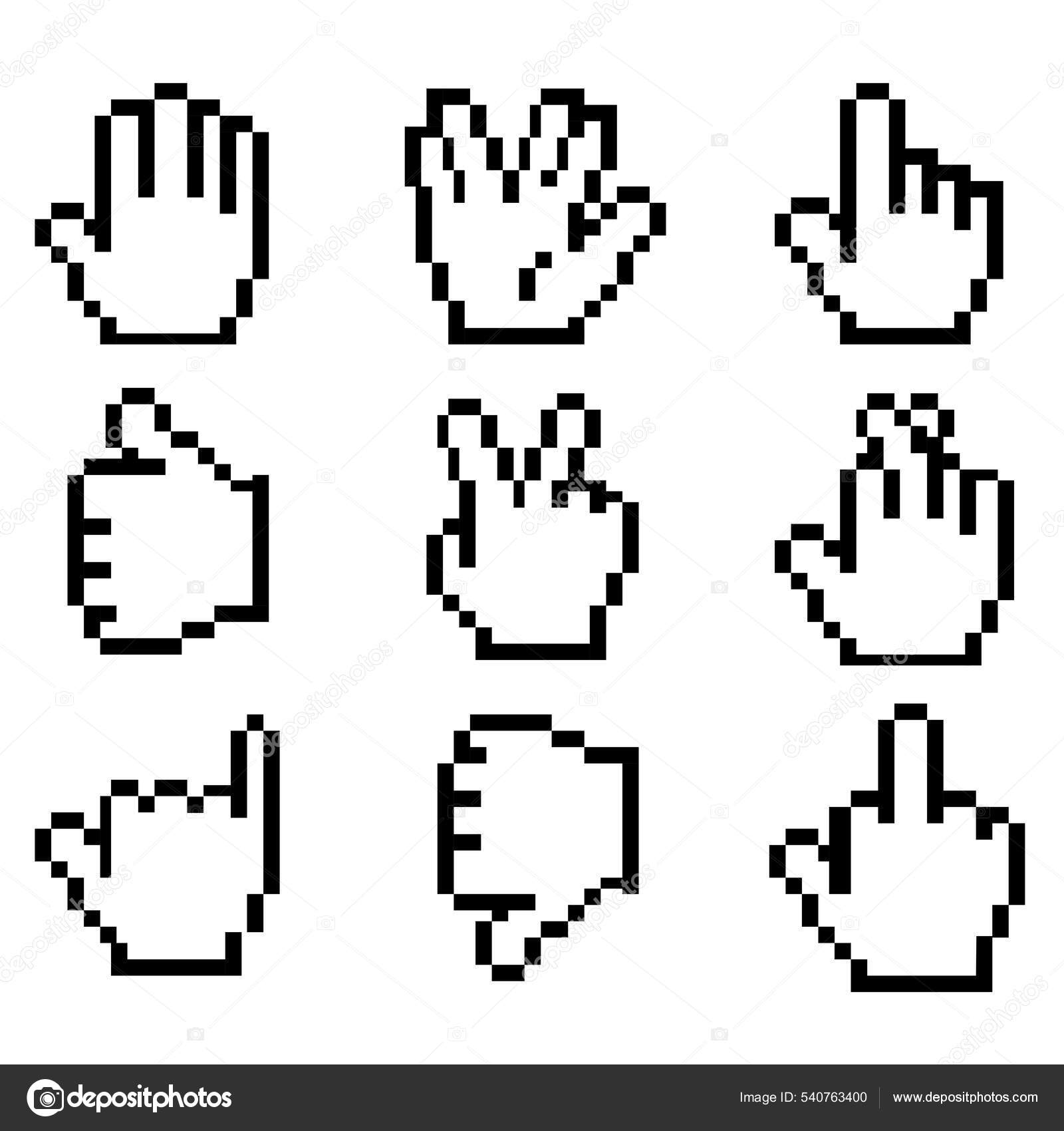 Conjunto Iconos Mano Pixel Arte Imagen Fresca Swag Vector de Stock de ...
