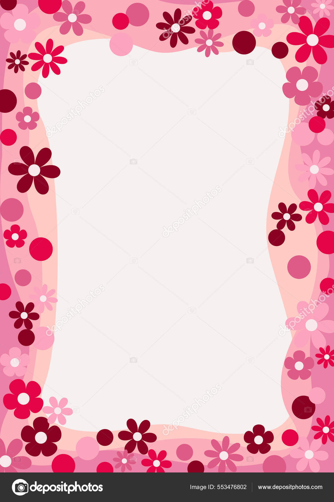 Pink Flower Page Border