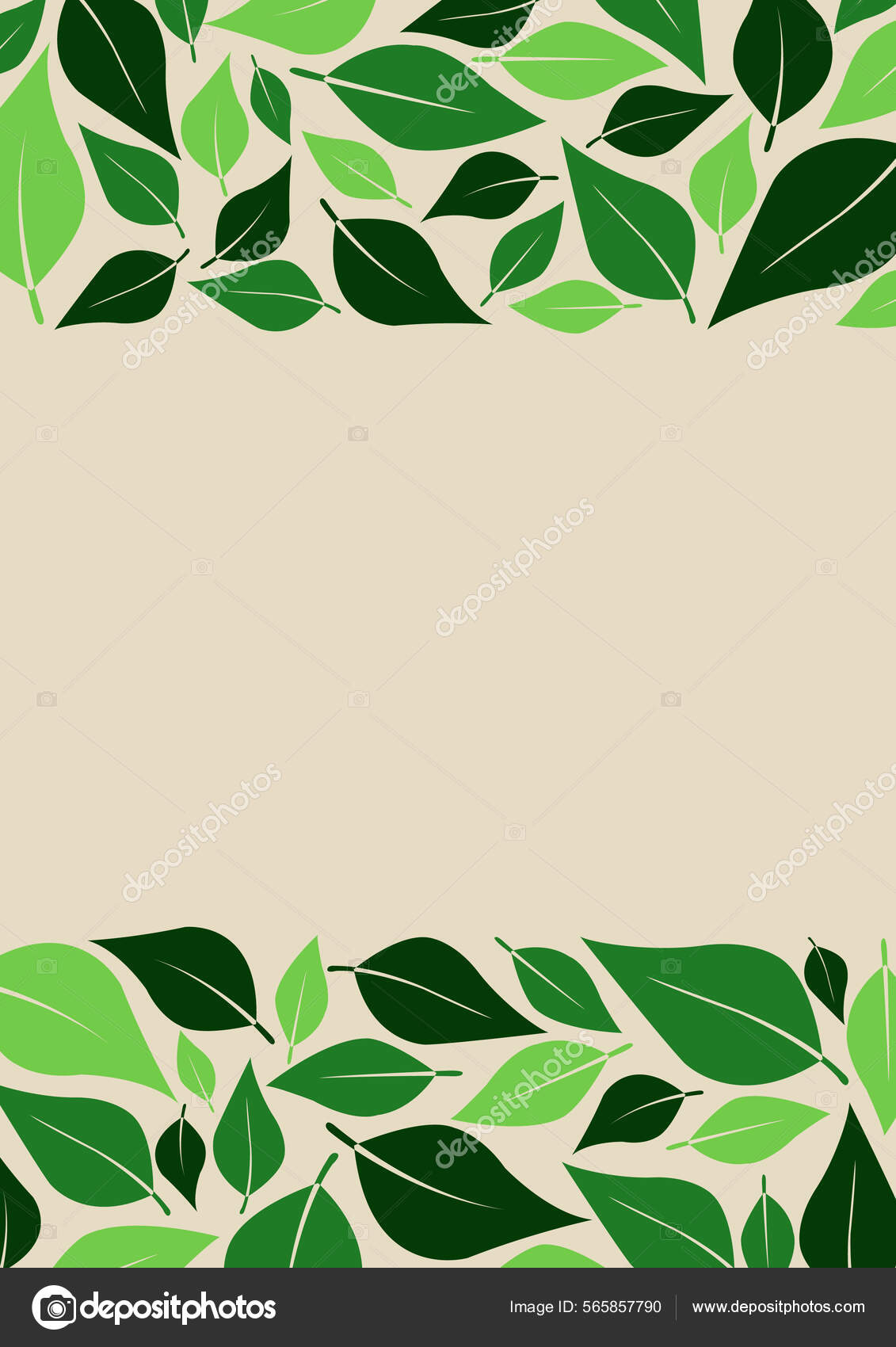 Green Leaves Tea Leaves Frame Vector Decoration Garden Nature Tea Stock ...
