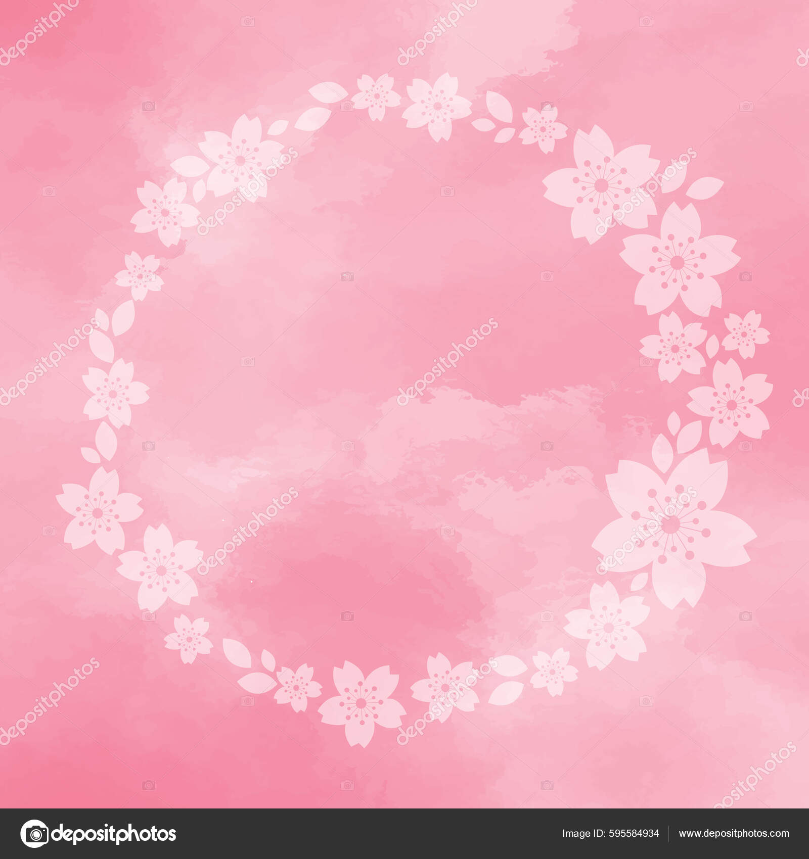Sakura Flower Cherry Blossom Flower Frame Vector Decoration Spring ...