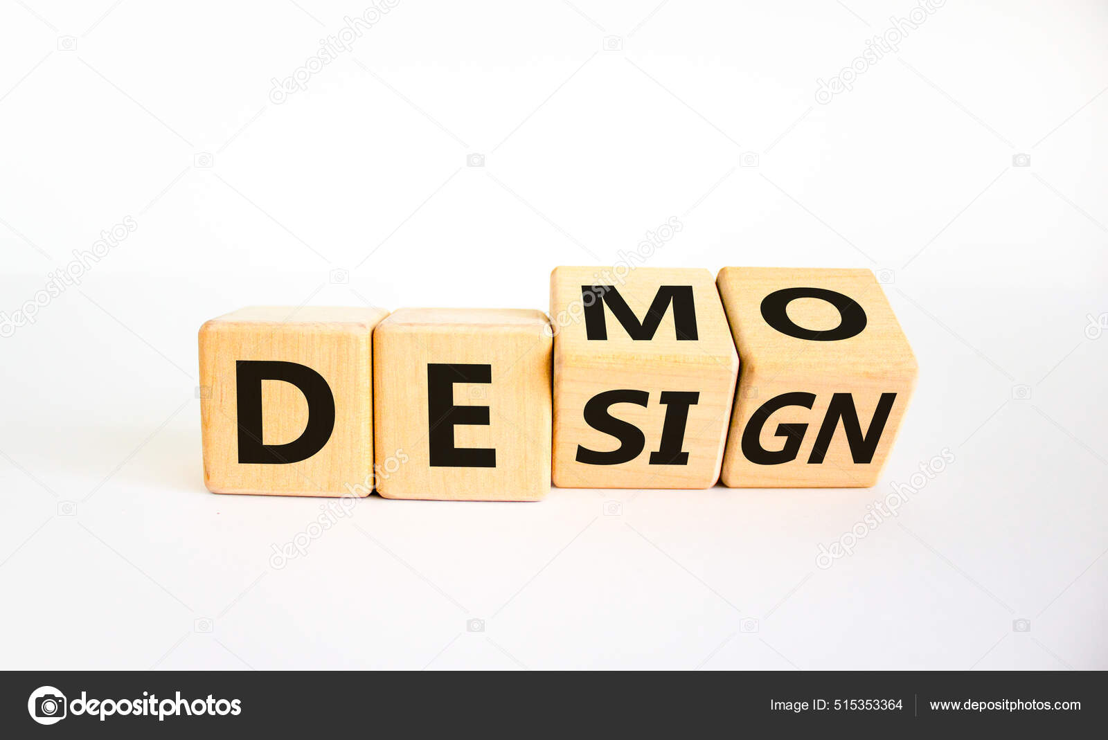 Demo Design Symbol Turned Cubes Changed Word 'Design' 'Demo' Beautiful ...