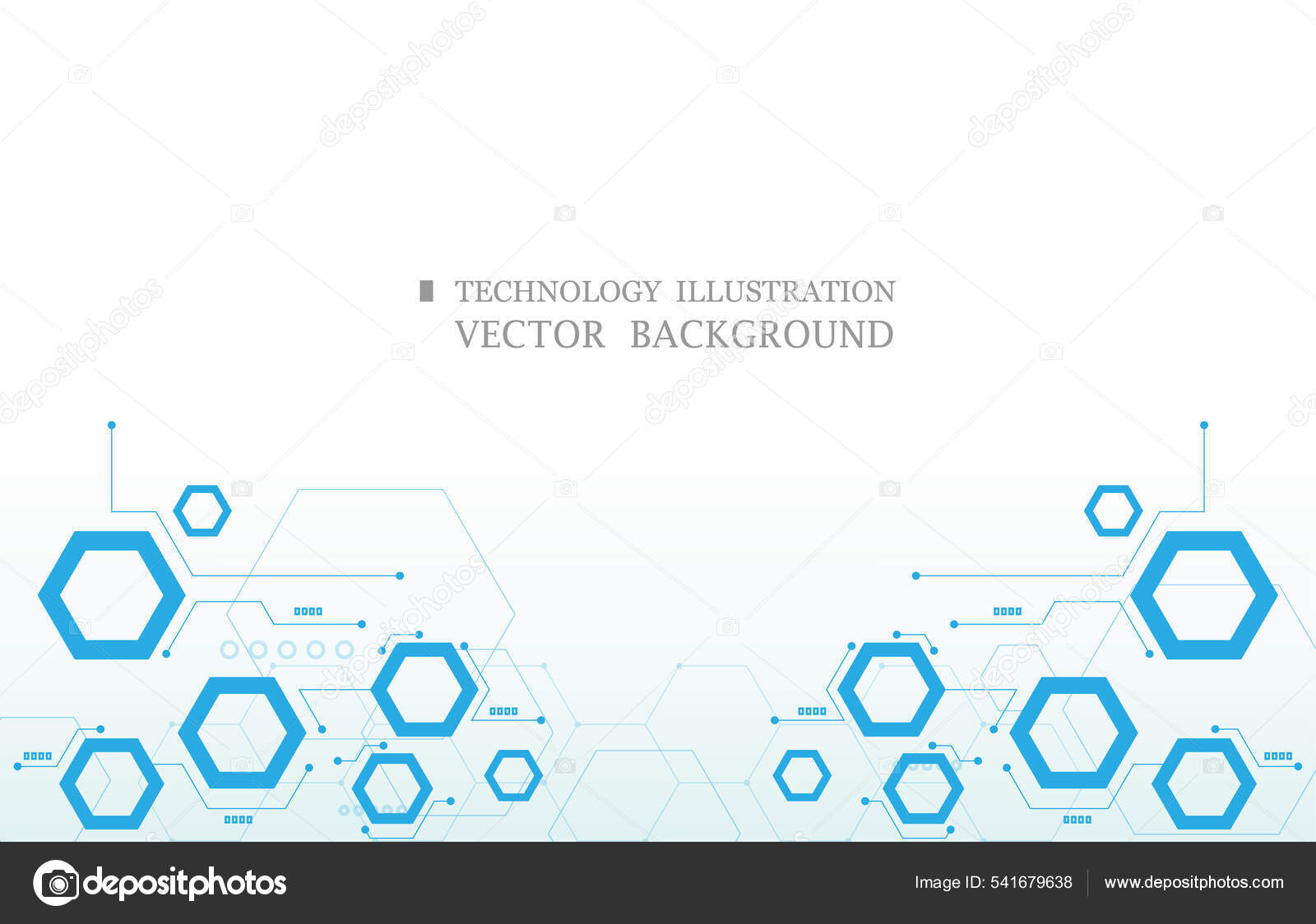 White Technology Background Geometric Vector Hexagon Technology Shape ...