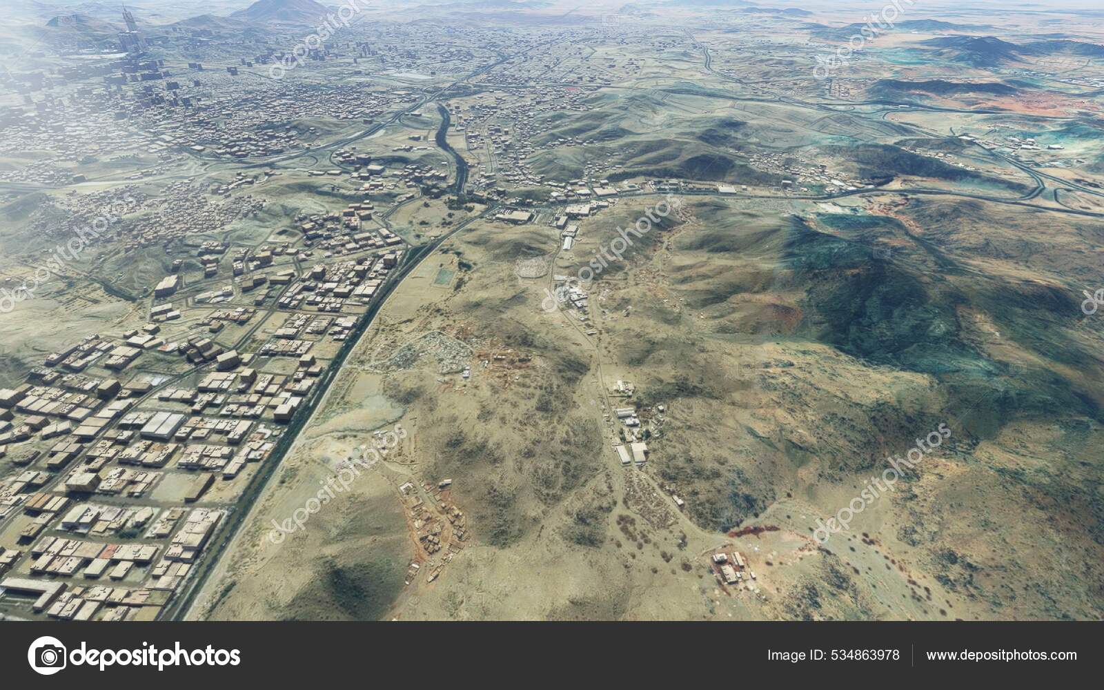 Mecca Drone View Mecca Aerial View Realistic Render Stock Photo by ...