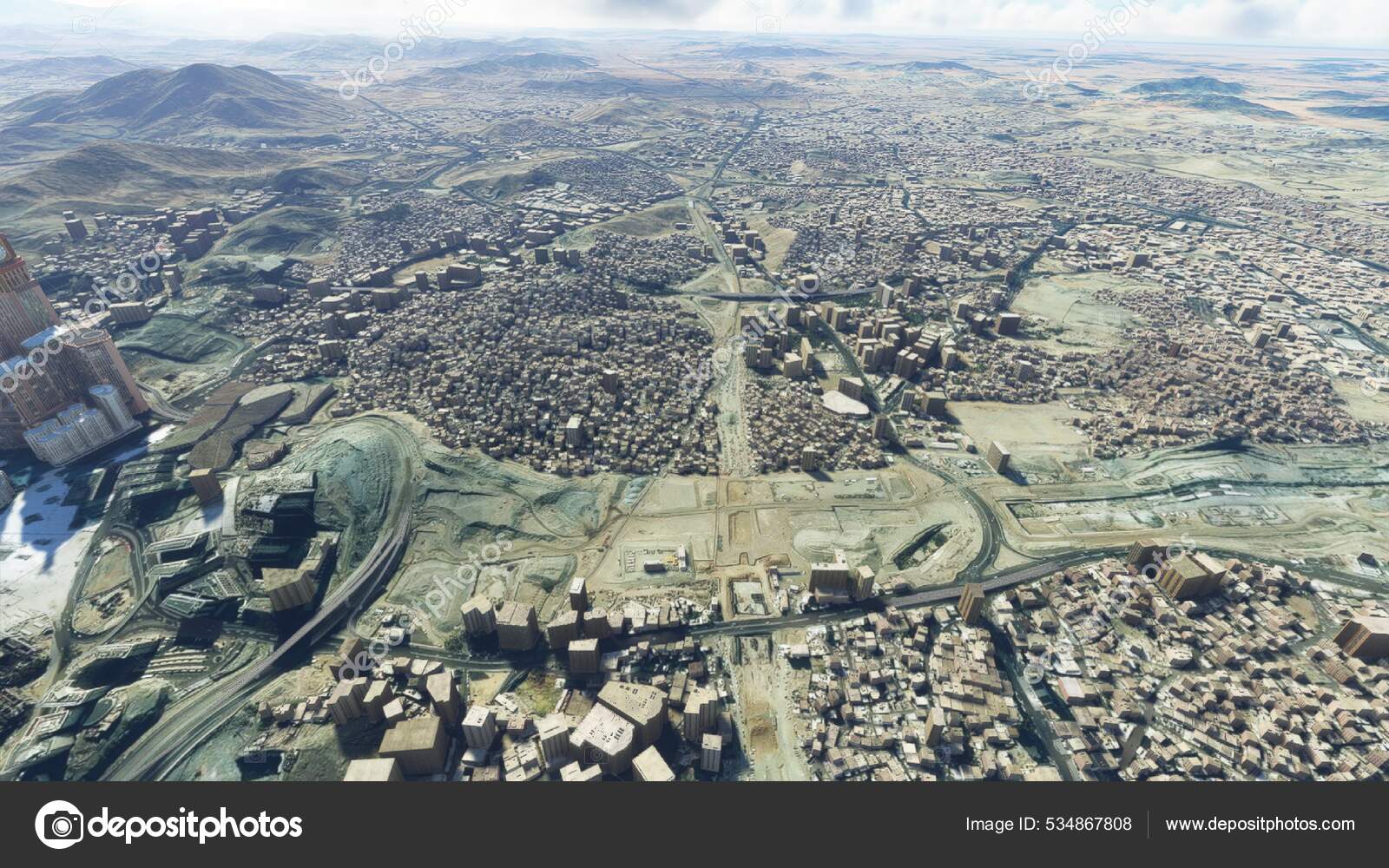 Mecca Drone View Mecca Aerial View Realistic Render Stock Photo by ...