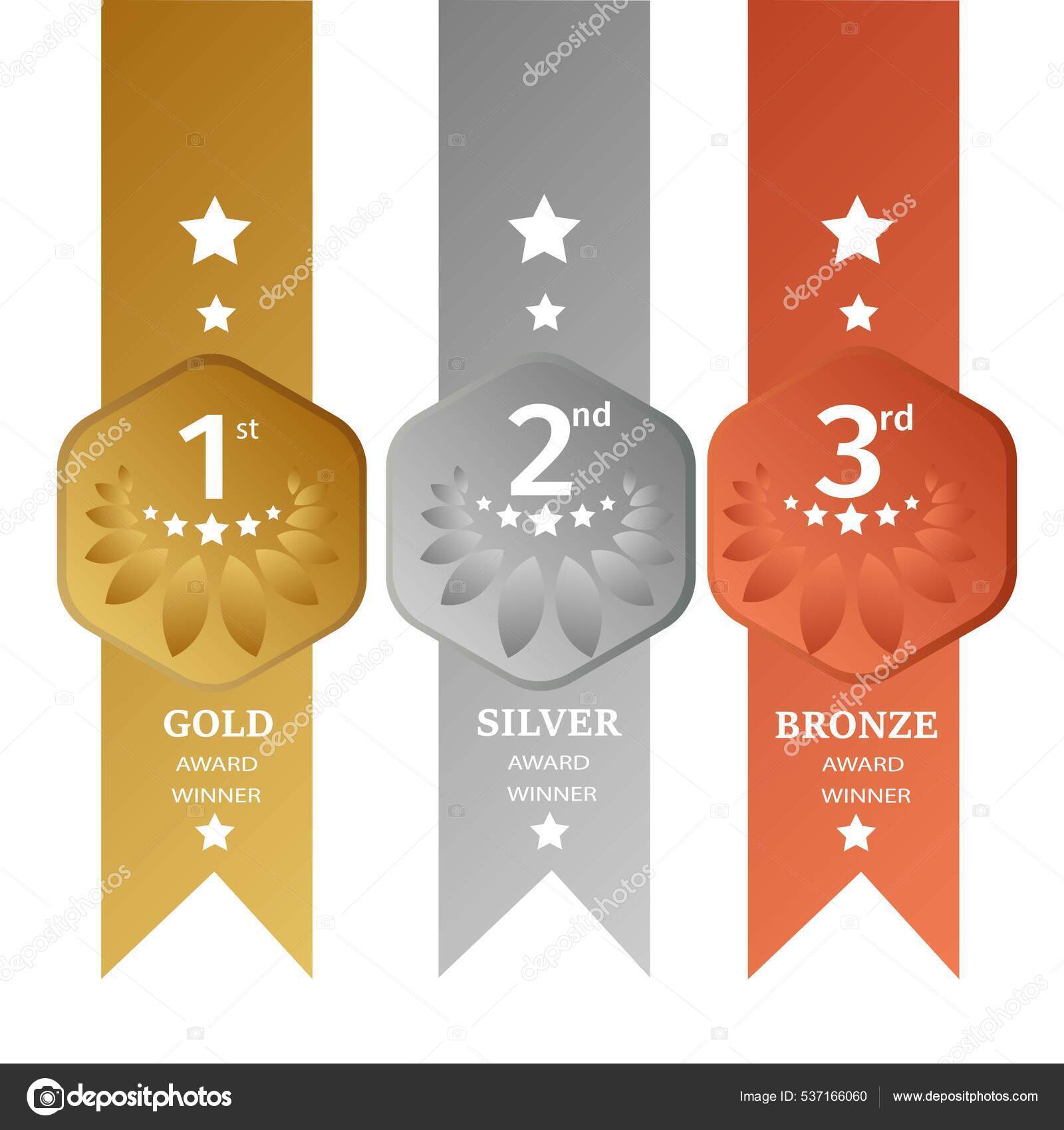 Gold Silver Bronze Medals Vector Illustration Stock Vector Image by ...
