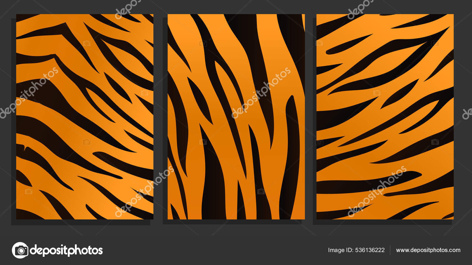 Tiger Skin Texture Background Set Tigers Black Orange Stripes Fur Stock ...