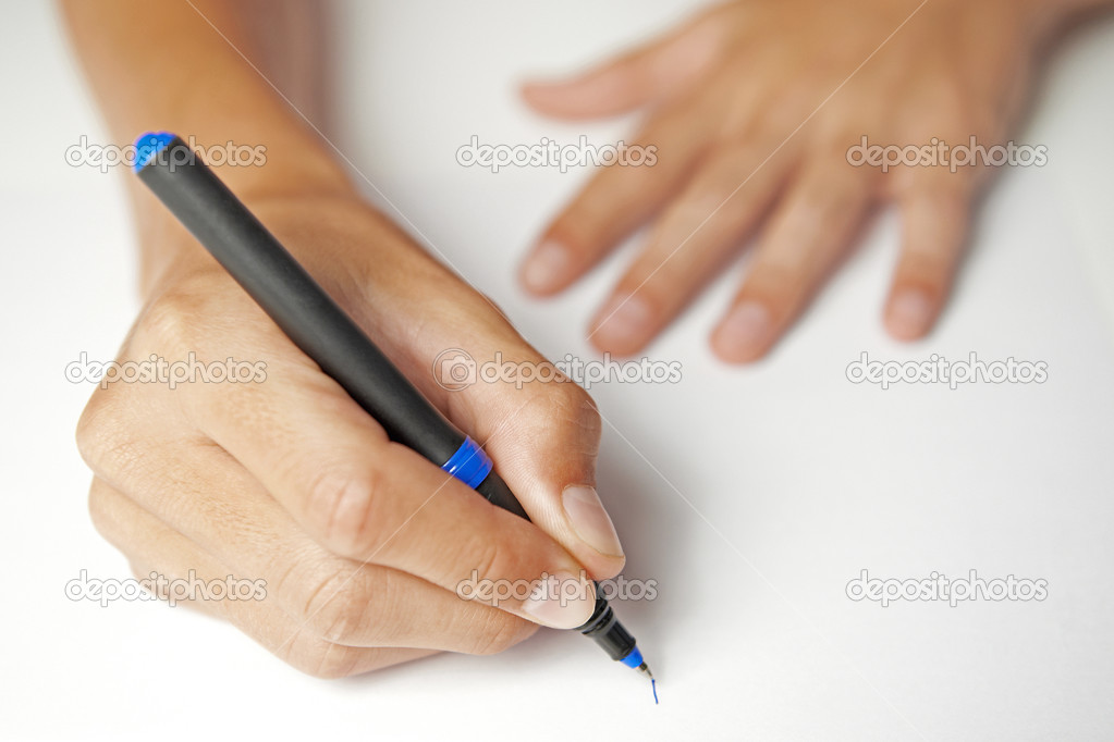 Person writing with ball pen — Stock Photo © DennisJacobsen #51620051