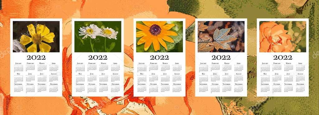 Wall calendar2022 Vector Art Stock Images | Depositphotos