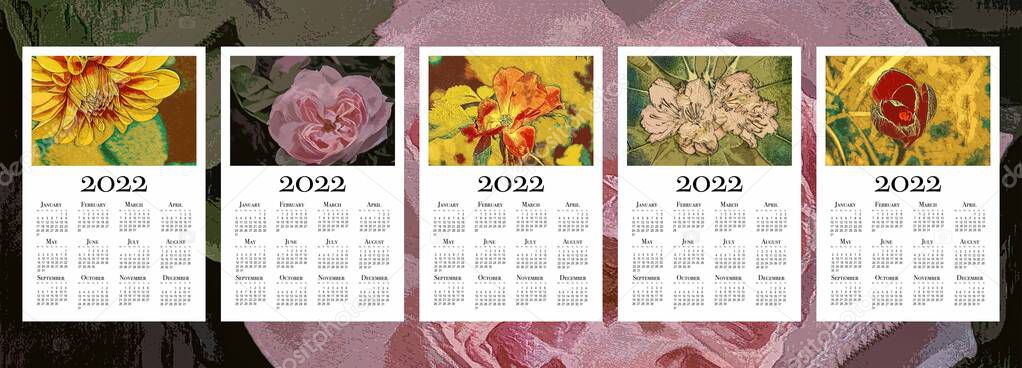 Wall calendar2022 Vector Art Stock Images | Depositphotos