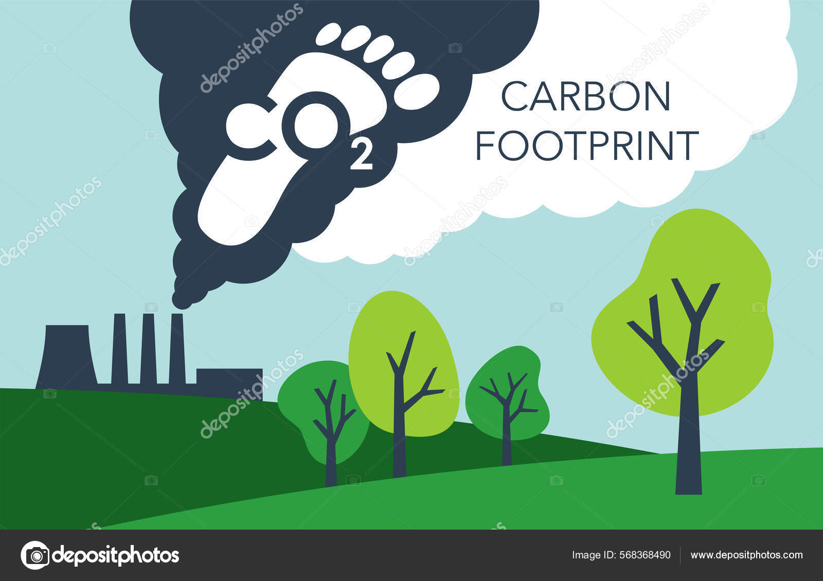 CO2 footprint - carbon dioxide emissions Stock Vector by ©Dmitrynew83 ...