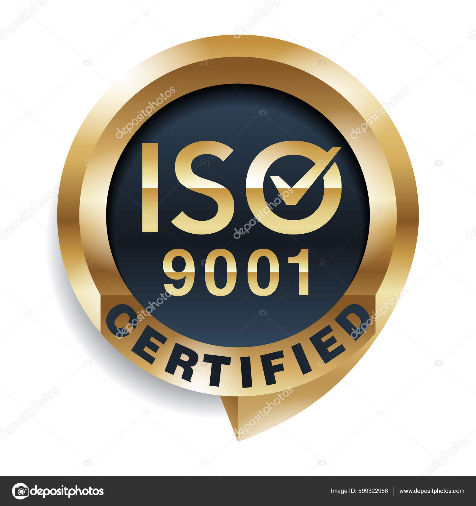 Iso 9001 Conformity Standards Pictogram Golden Medal Pin Form ... Iso 9001 Conformity Standards Pictogram Golden Medal Pin Form ...