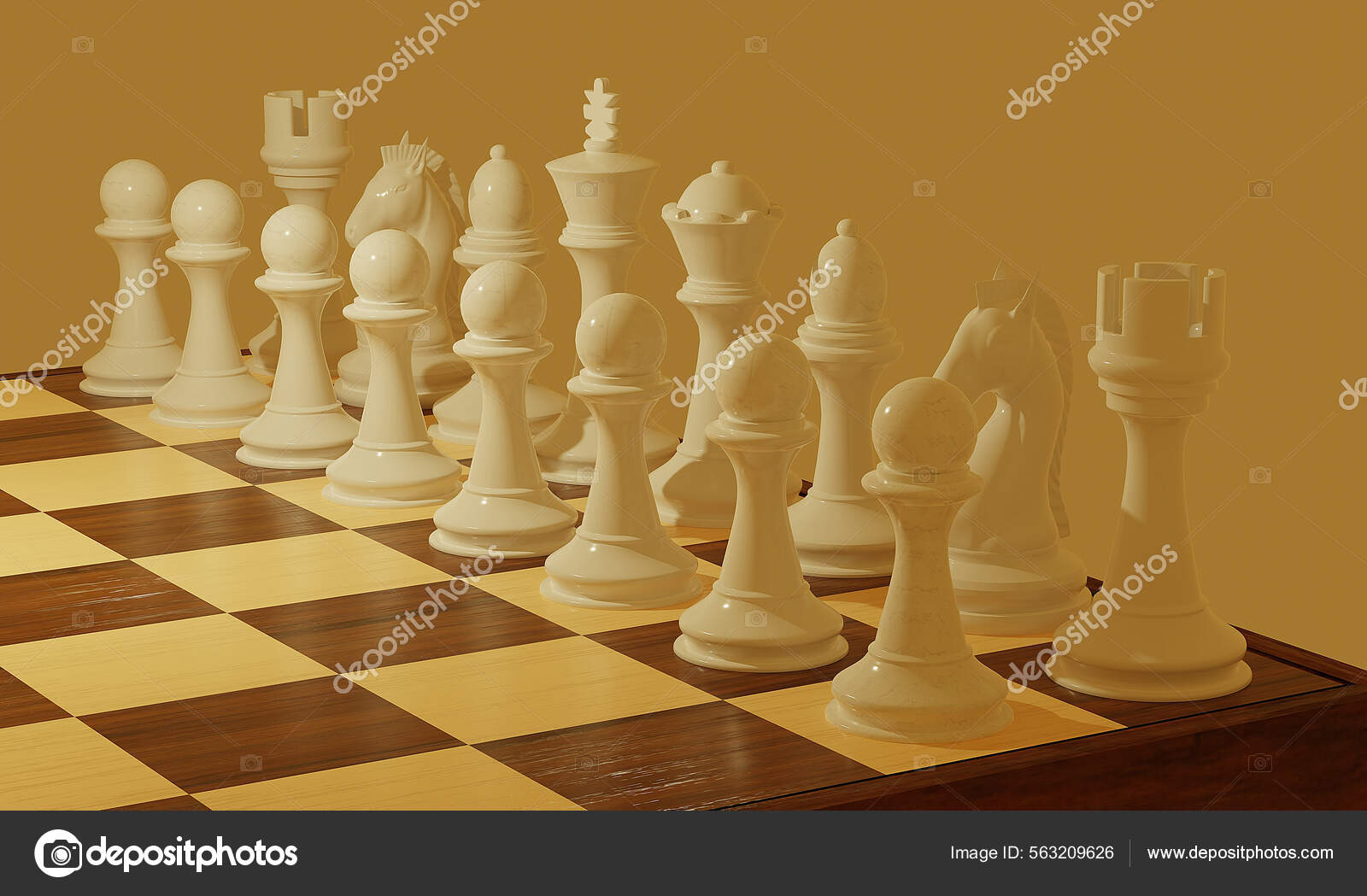 Chess Two Player Board Game Played Chessboard Rendering — Stock Photo ...