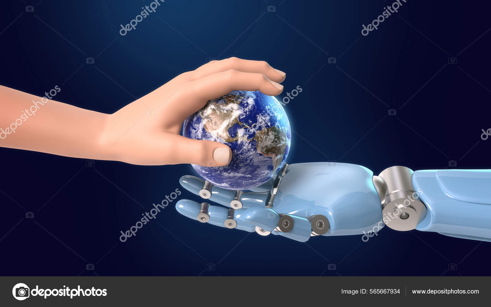 Rendering Present Future World Robots Part Life — Stock Photo © onimate ...