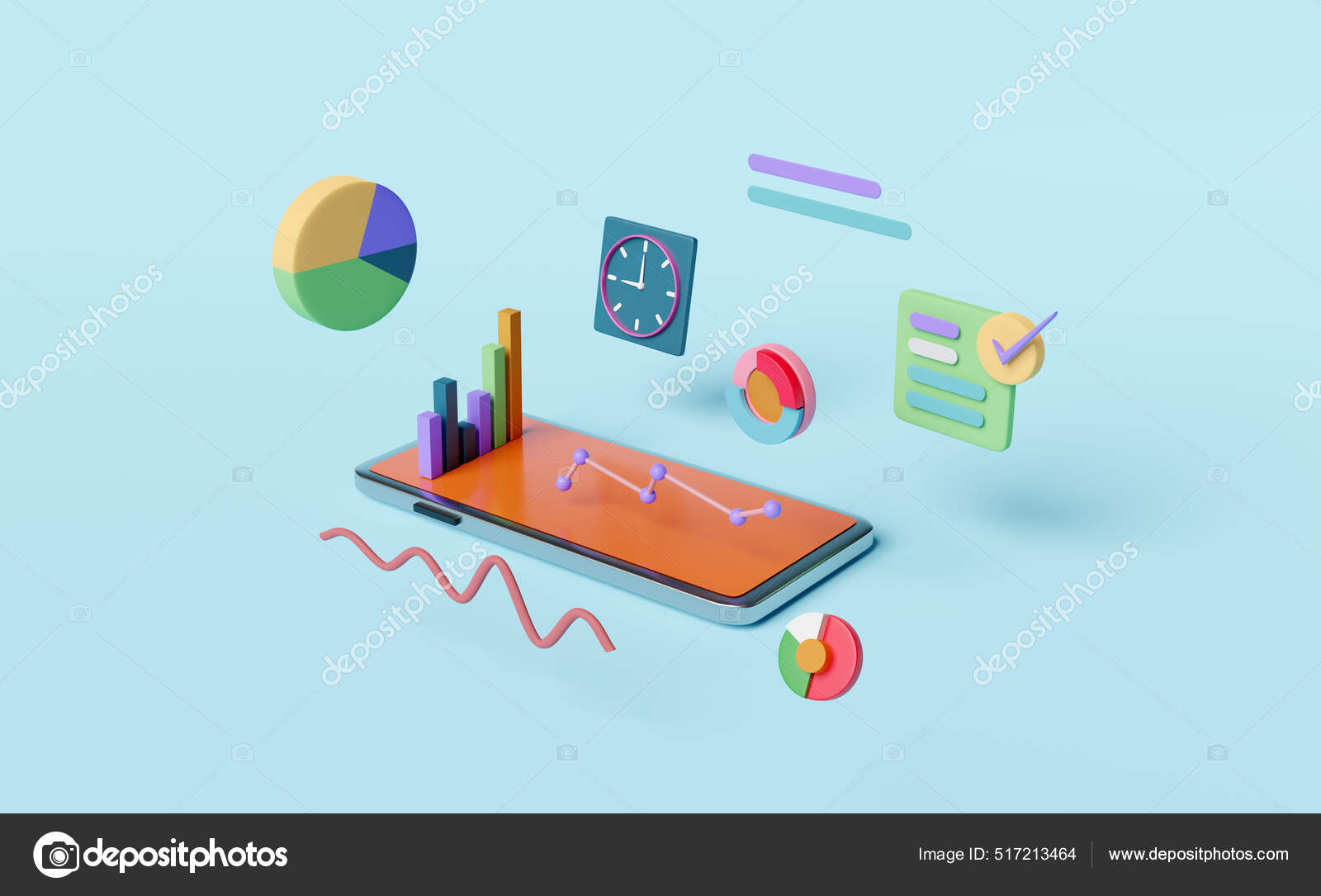 Charts Graph Mobile Phone Smartphone Check Analysis Business Financial ...