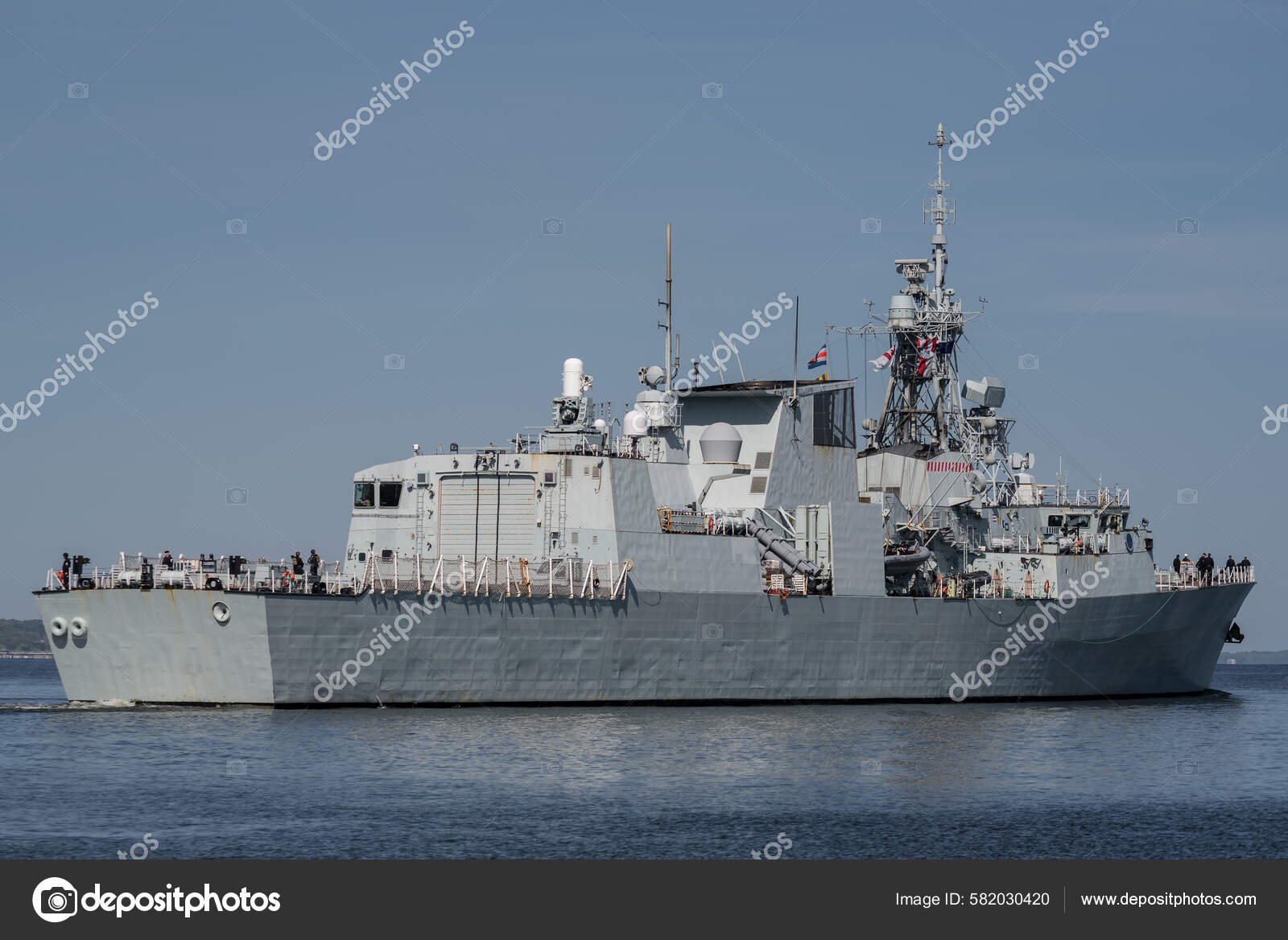 Warship Canadian Navy Frigate Sails Sea – Stock Editorial Photo ...