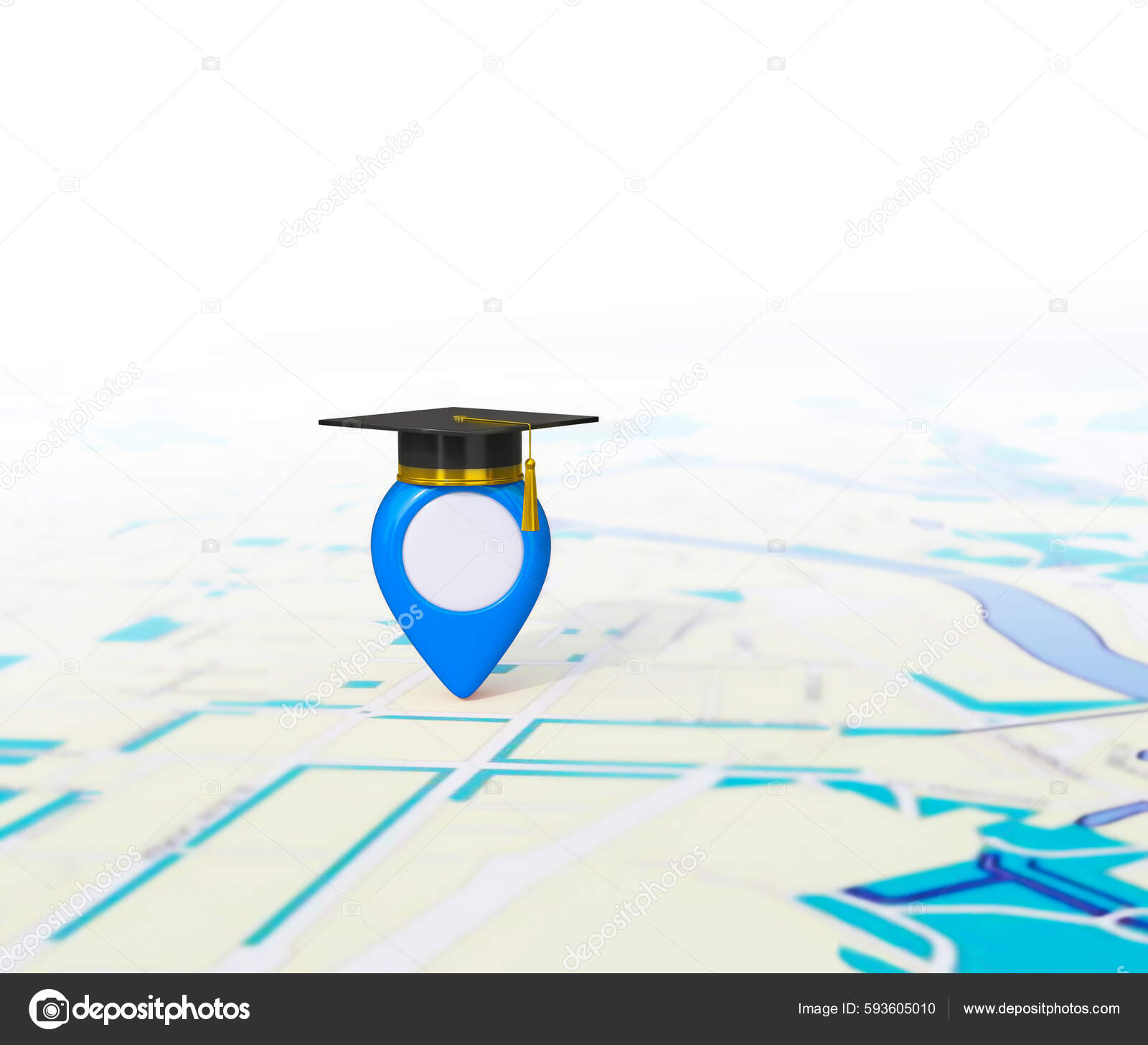 School Location Icon Student Hat Institution Illustrat Ilustración de ...