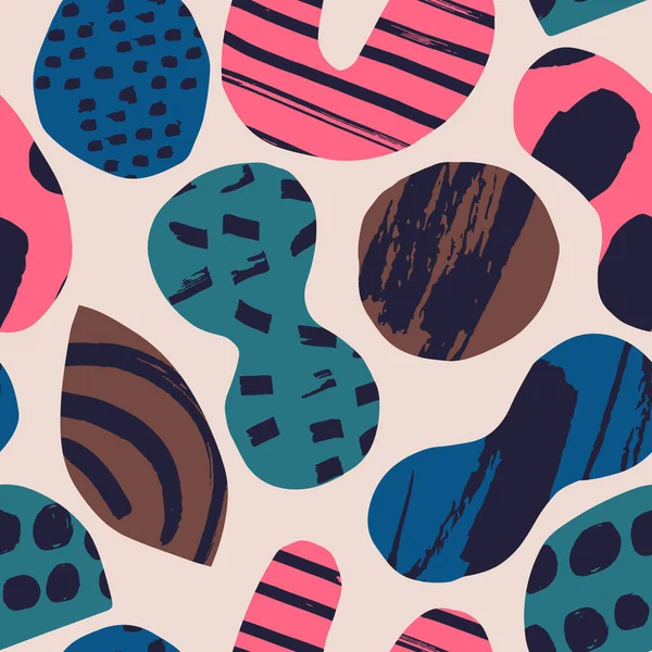 Seamless Texture Paper Cut Out Figures Ink Texture Vector Pattern Stock ...