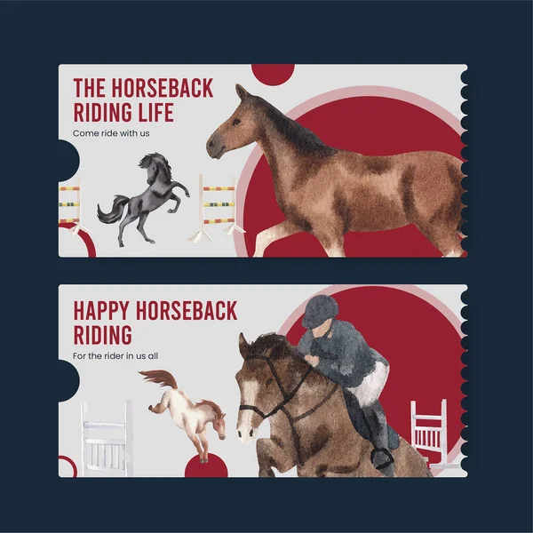 Billboard Template Horseback Riding Concept Watercolor Styl Stock ...