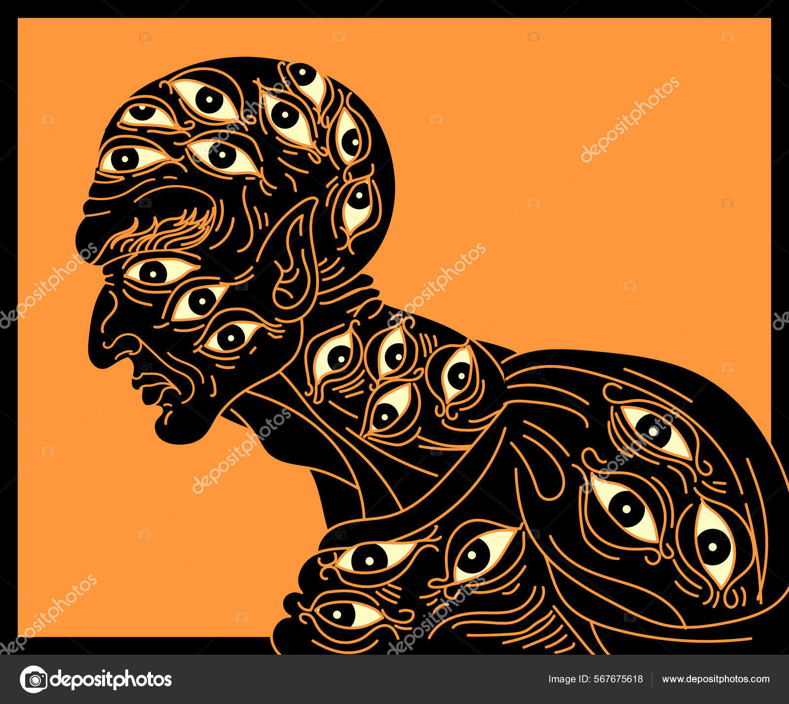 Greek Mythology Argos Giant Monster Eyes Stock Vector Image by ...