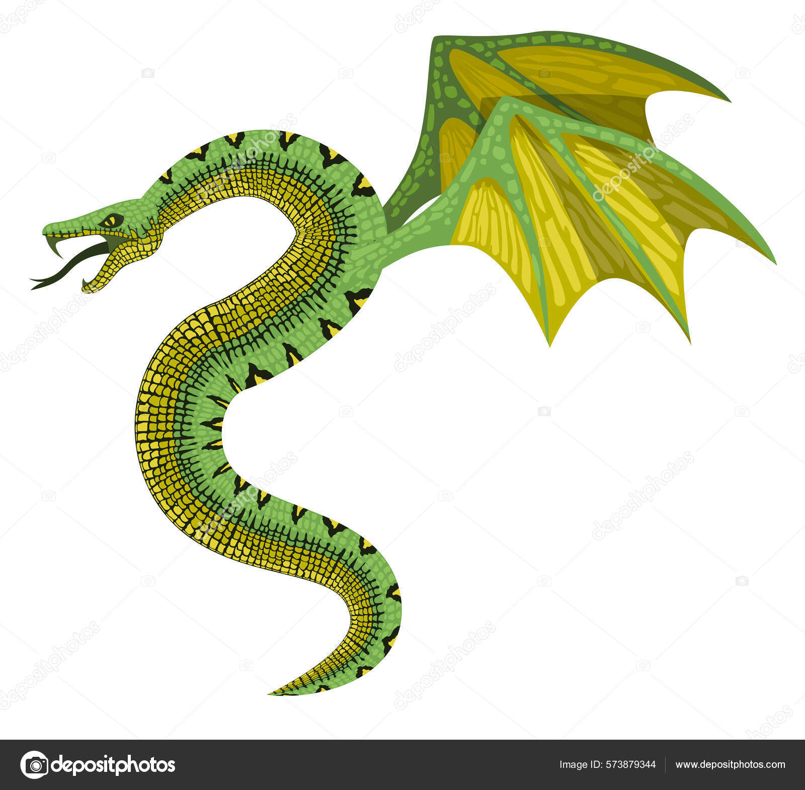 Criatura Mitologia Serpente Voadora Alada imagem vetorial de © matintheworld #573879344
