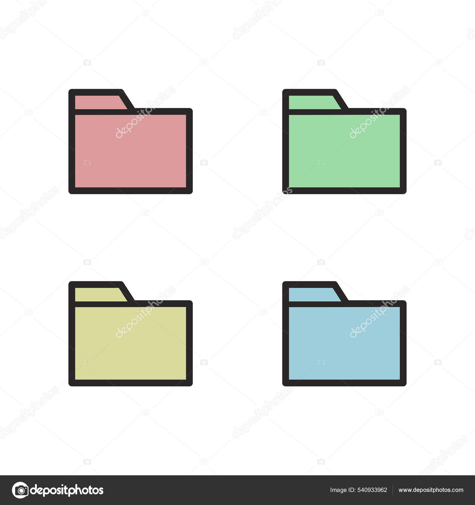Folder Icon Different Color Set Design vektor av ©MZNF 540933962