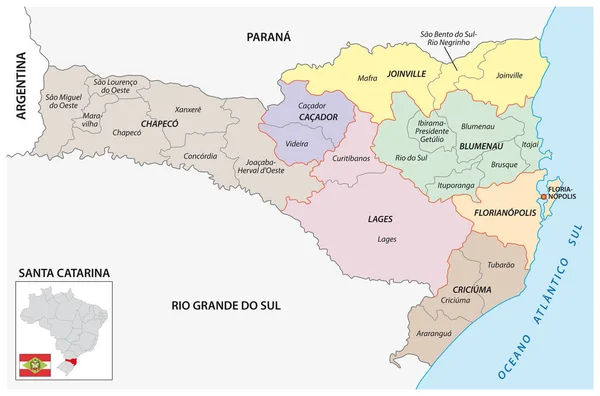 The map of santa catarina Vector Art Stock Images | Depositphotos
