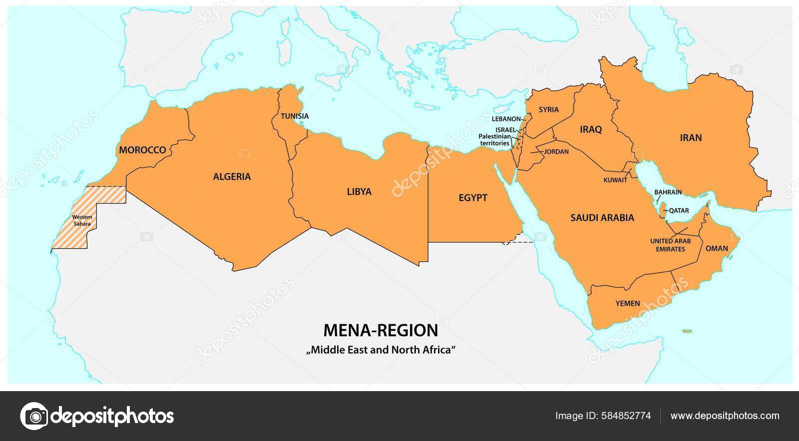 Map Mena Region Middle East North Africa Stock Vector by ©Lesniewski ... Map Mena Region Middle East North Africa Stock Vector by ©Lesniewski ...