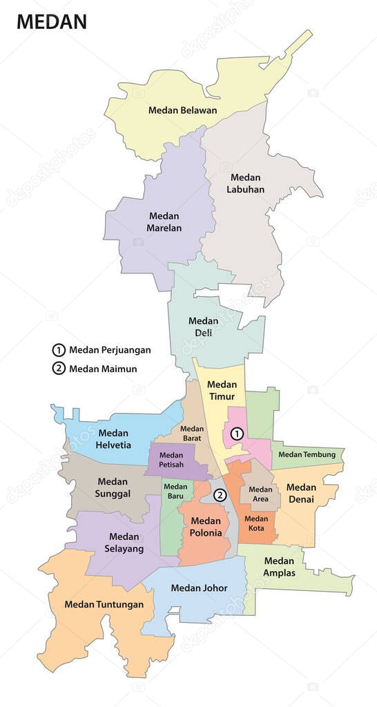 Vettoriale stockAdministrative Political Map Indonesian City Medan di ...