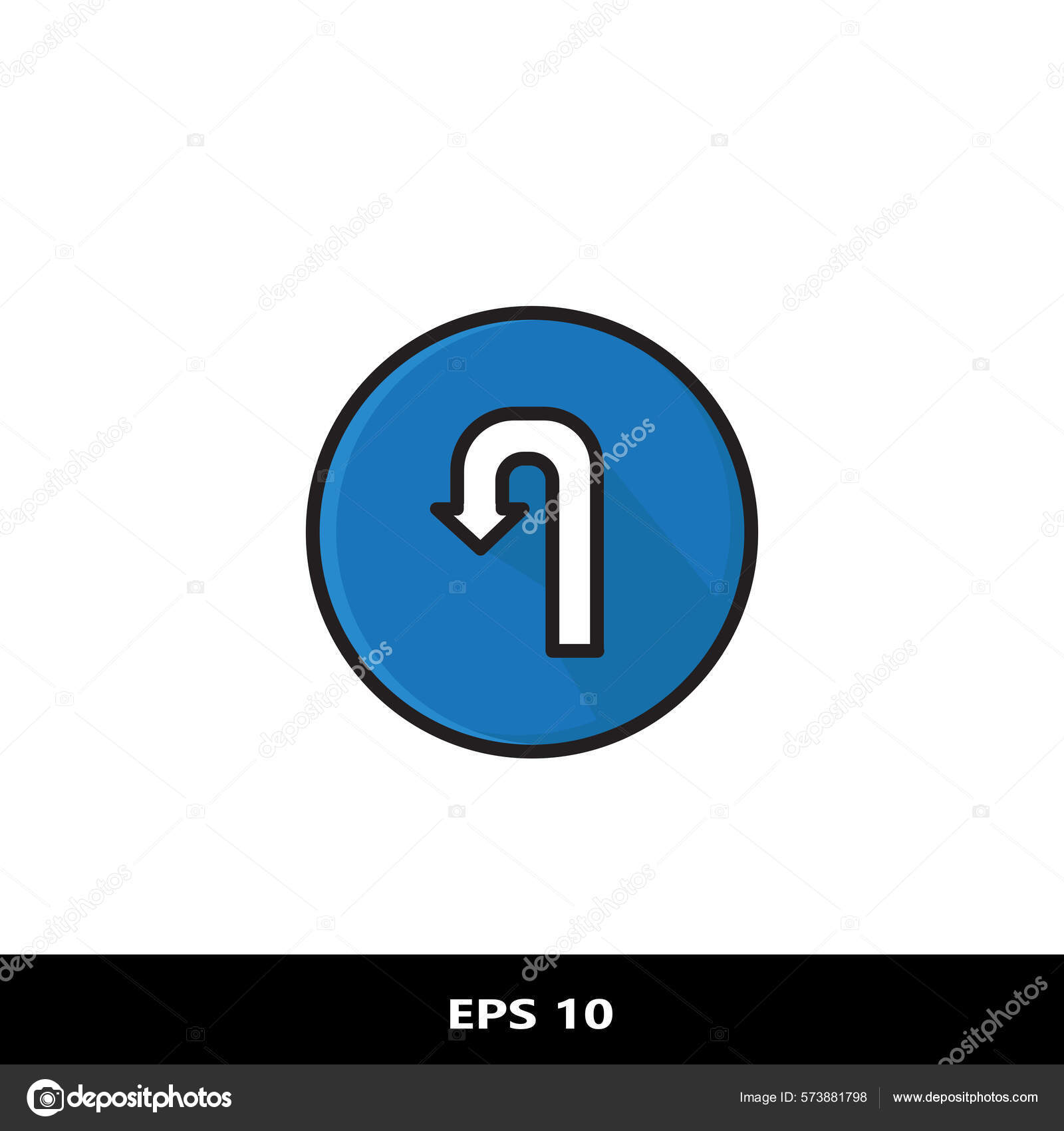 Circle Blue Road Signs Vector Illustration — Stock Photo ...