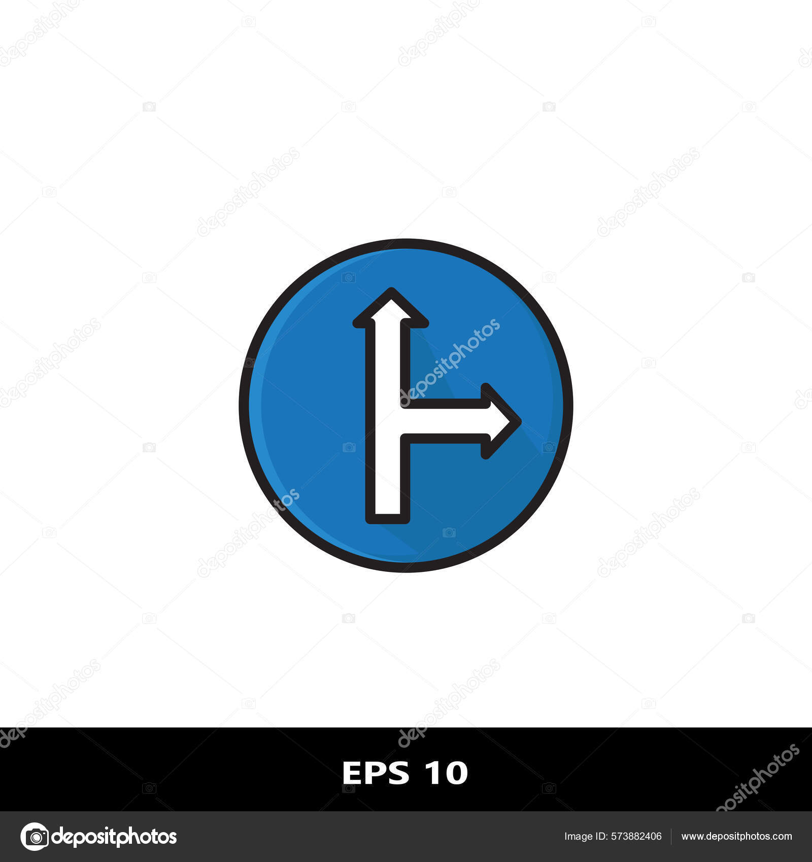 Circle Blue Road Signs Vector Illustration Stock Photo by ...