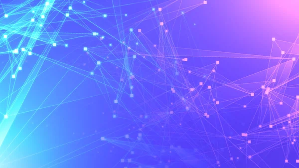 Abstract purple violet polygon tech network with connect technology ...