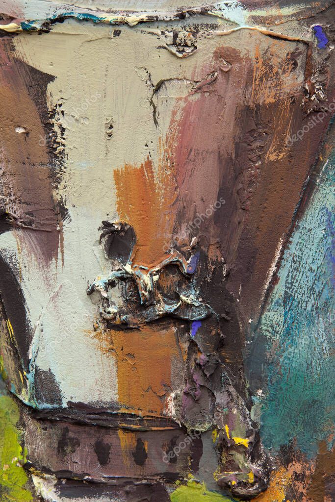 Fragment of a picturesque still life is made in a pasty technique ...