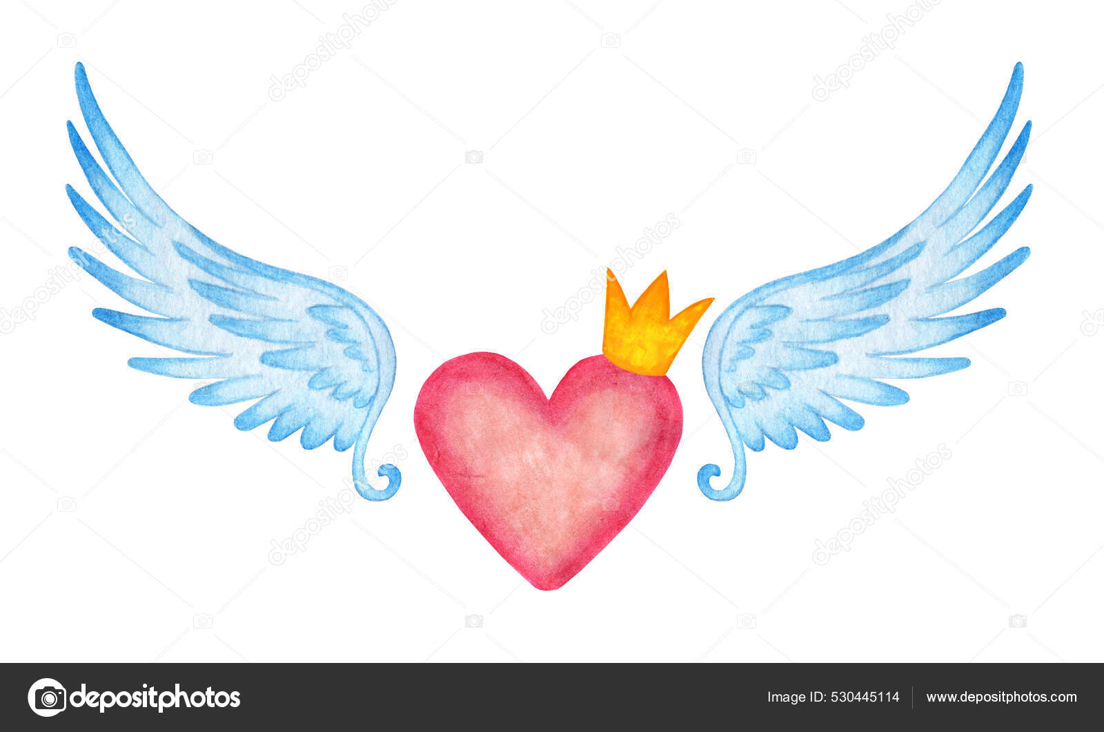 Pink Hearts With Wings