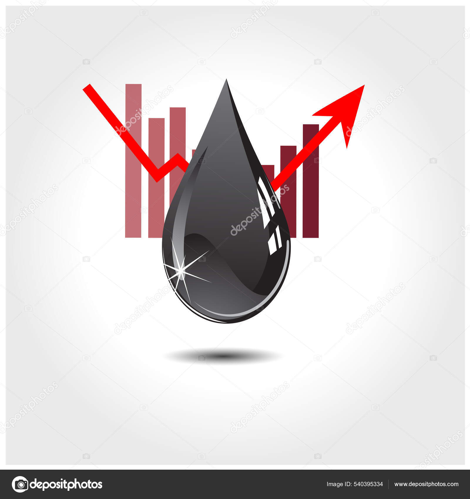 Price Rises Chart Black Oil Drop Oil Industry Crisis Price Stock Vector Image by ...