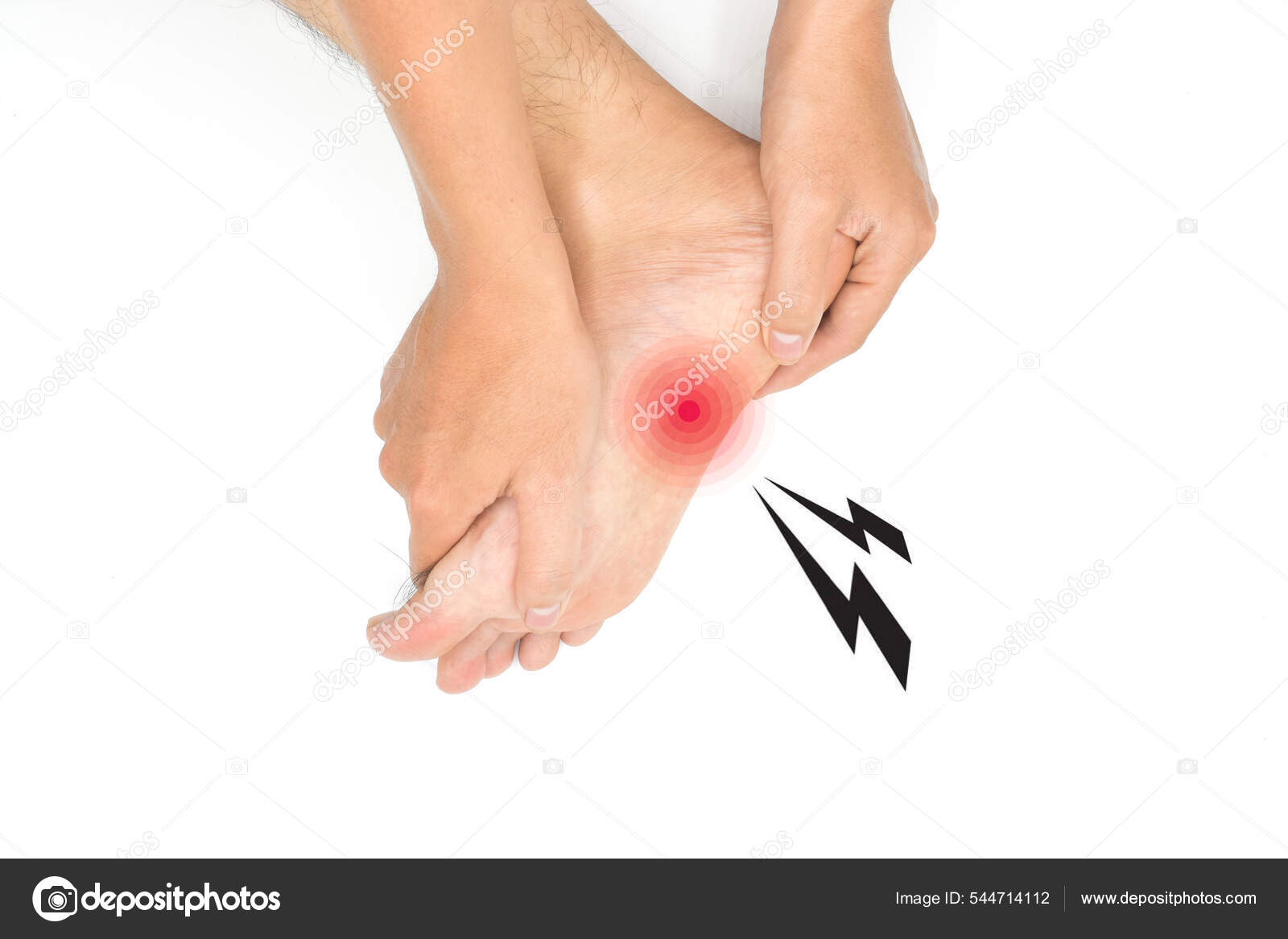 Concept Nail Prick Cellulitis Foot Asian Young Man Sensory Neuropathy ...