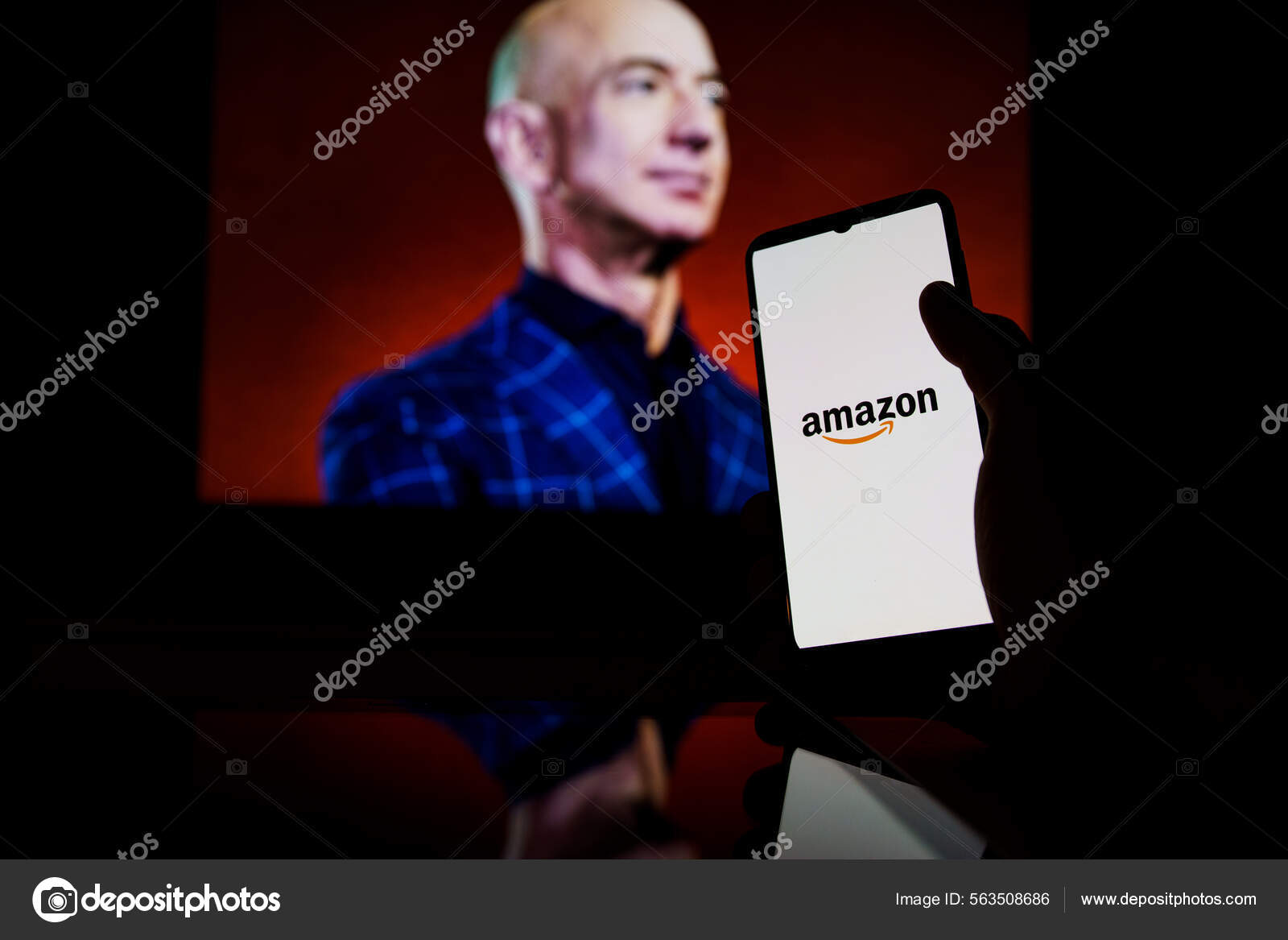 Amazon Logo Screen Jeff Bezos Executive Chairman Amazon Background ...