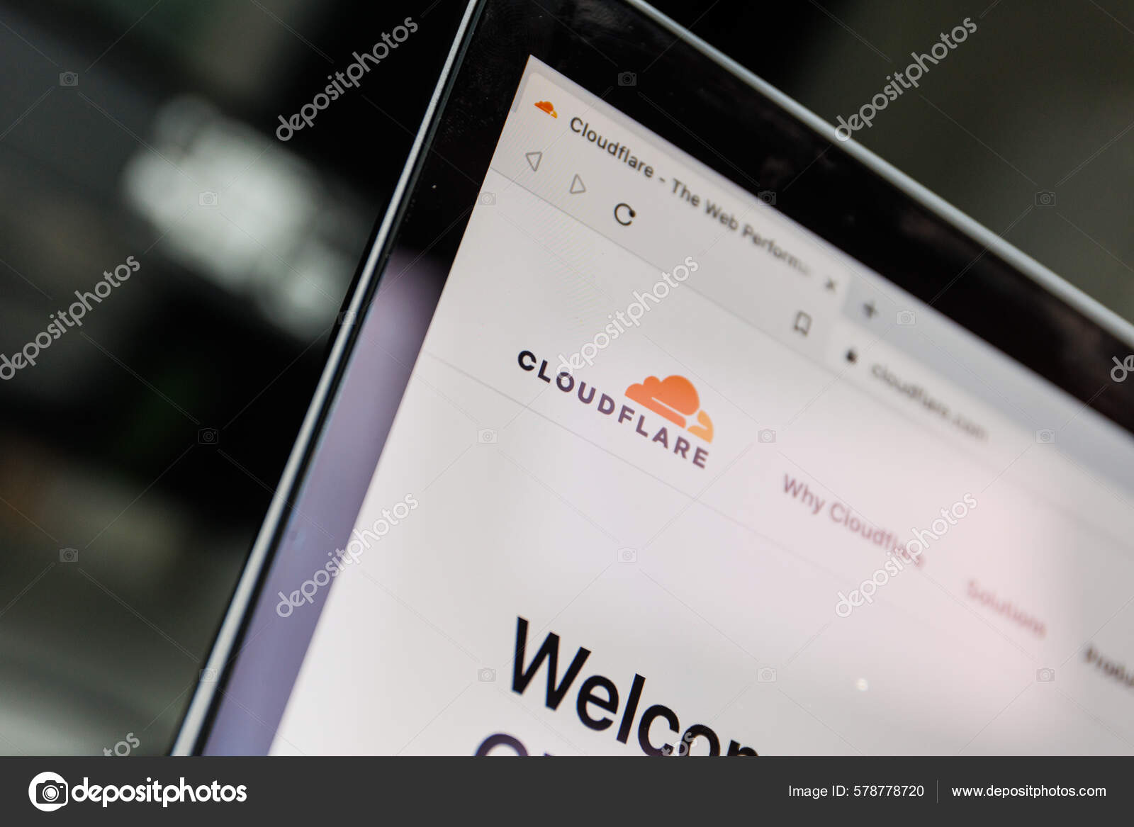 Kaunas Lituania 2022 Junio Logotipo Cloudflare Pantalla Cloudflare Una Red — Foto editorial de ...