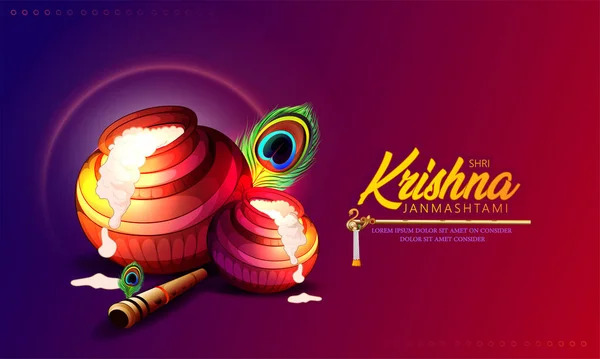 Illustration Lord Krishna Playing Bansuri Flute Religious Festival ...