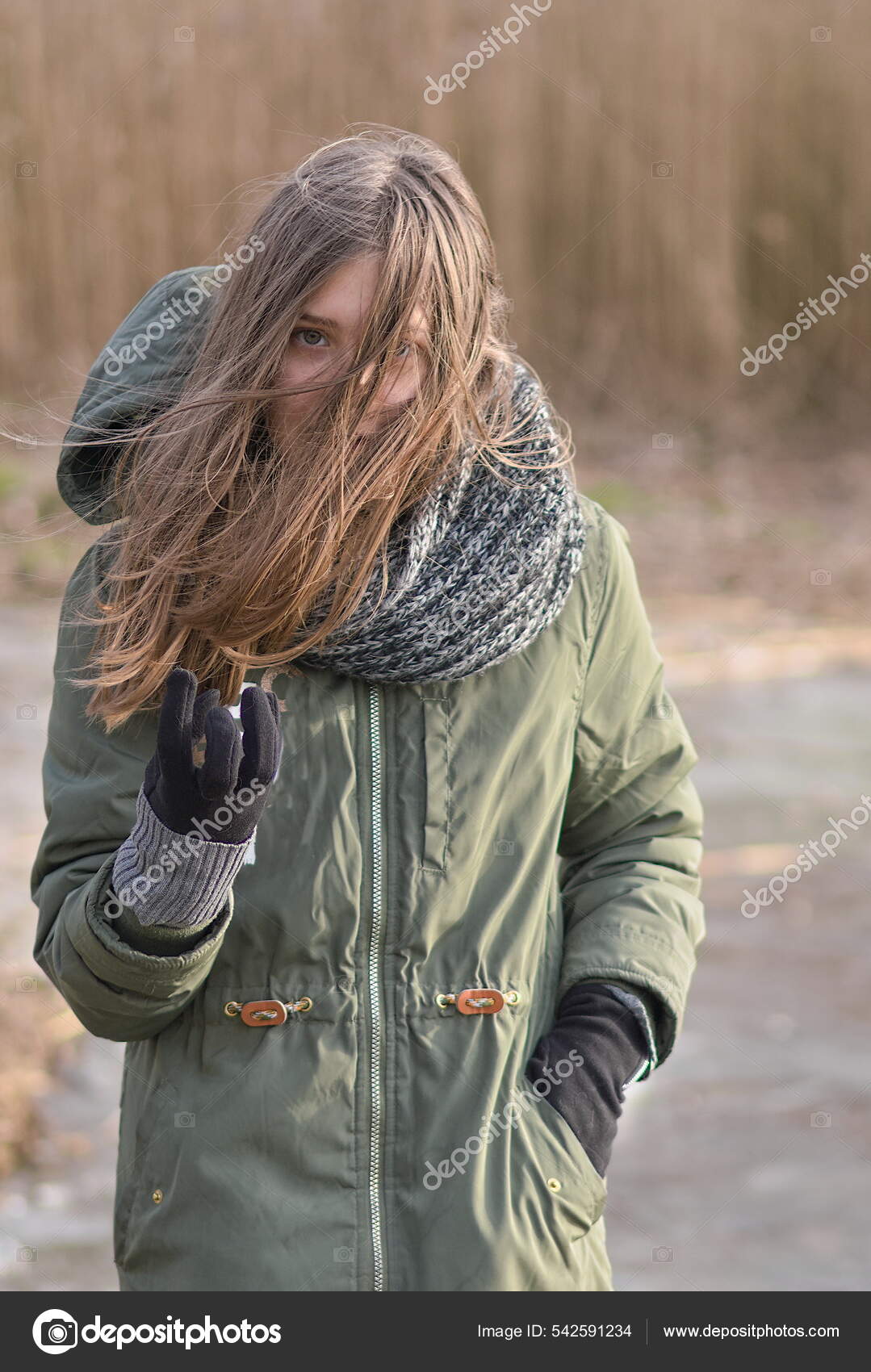 Long Haired Teenager Spring Walk Forest — Stock Photo © arti4077 #542591234
