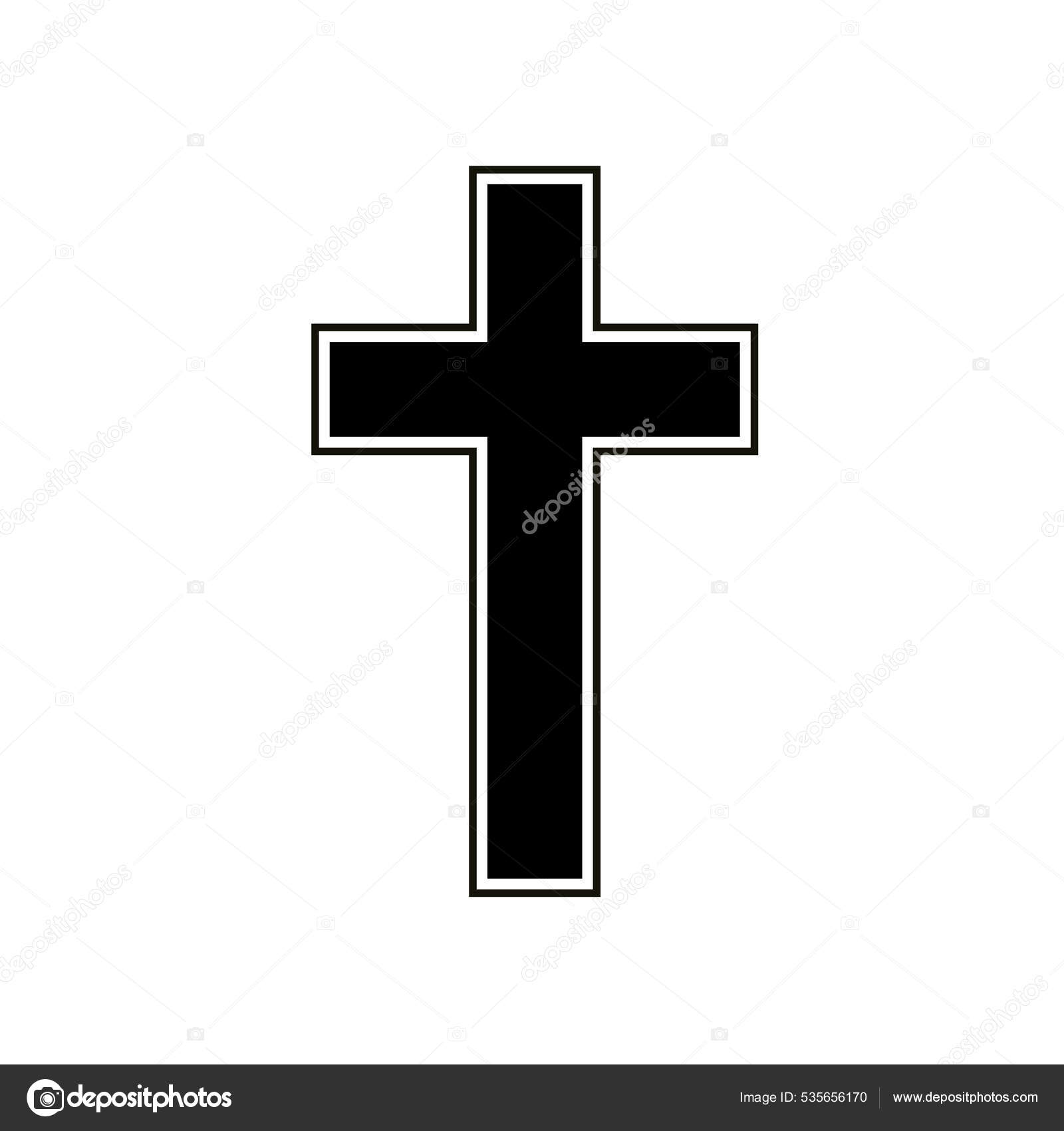 Christian Cross Kuvakkeet Valkoisella Taustalla Vektori Kuvitus Ristin ...