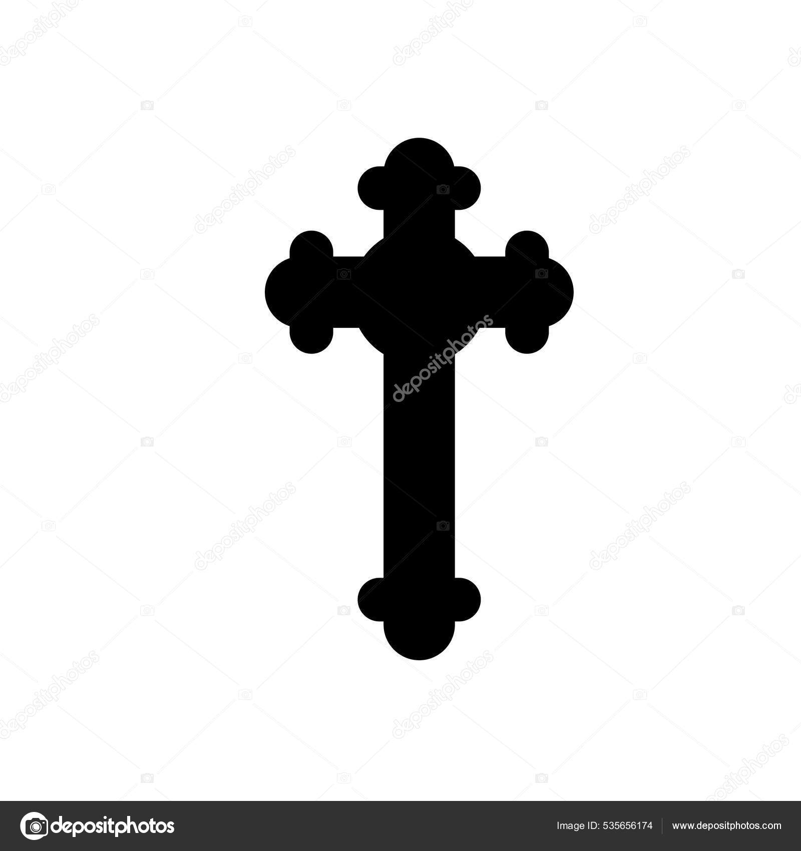 Christian Cross Icons White Background Vector Illustration Inglés Cruz ...